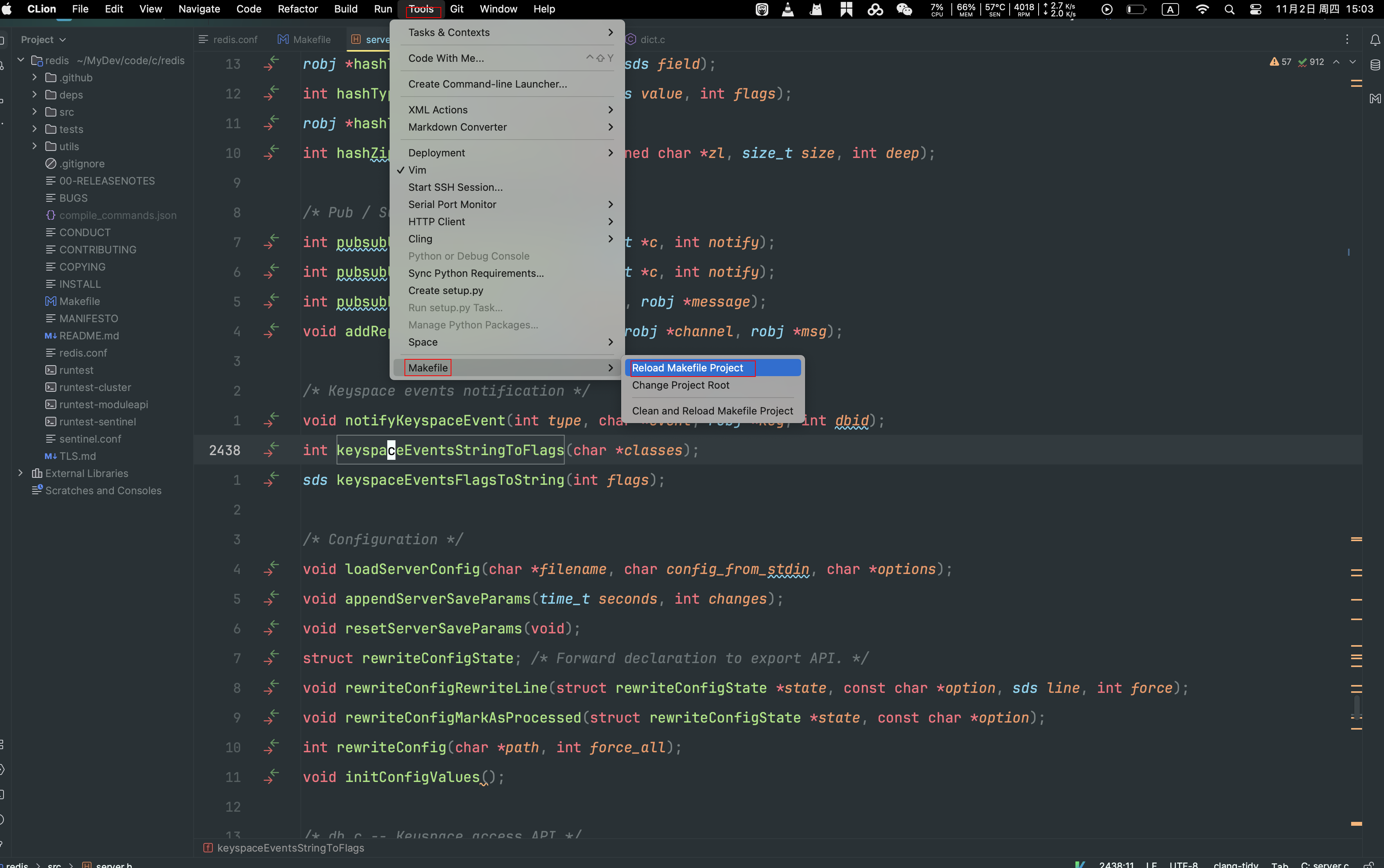 Clion配置makefile项目跳转功能 Hex Blog
